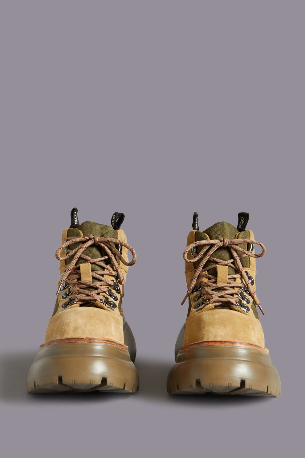 BULKY TRAILBLAZER HIKING BOOT - BROWN AND OLIVE - R13