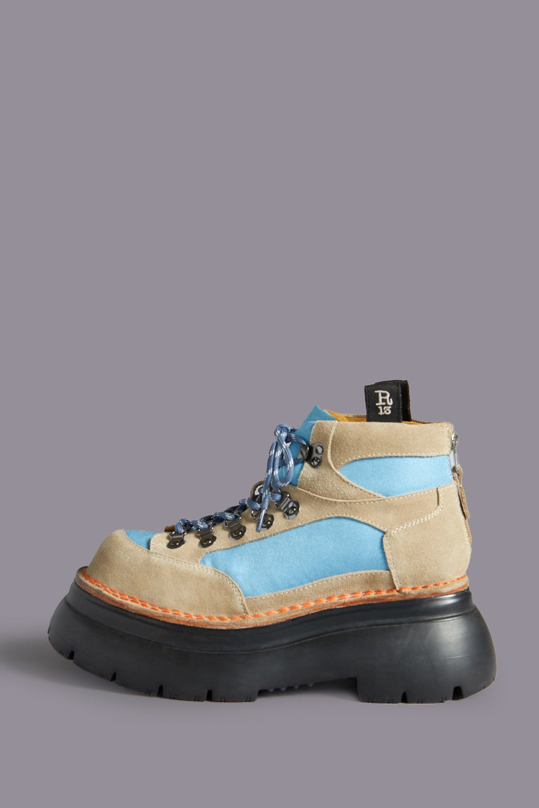 BULKY TRAILBLAZER HIKING BOOT - STONE AND BLUE - R13