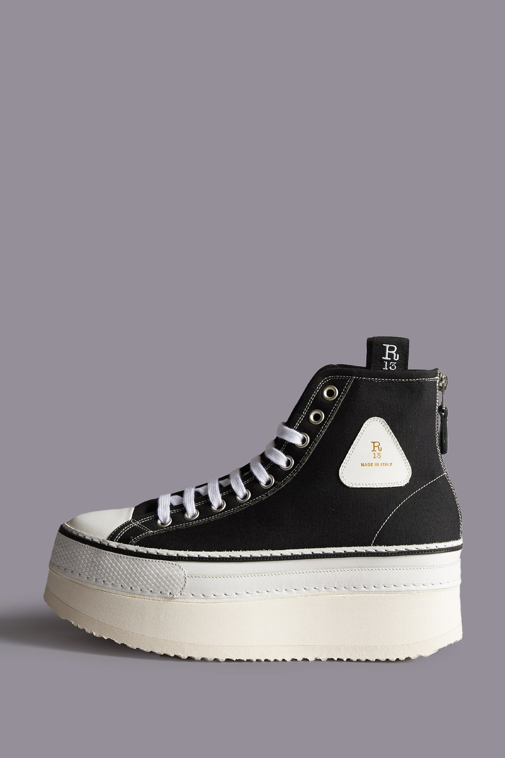 COURTNEY PLATFORM HIGH TOP SNEAKER - BLACK – R13