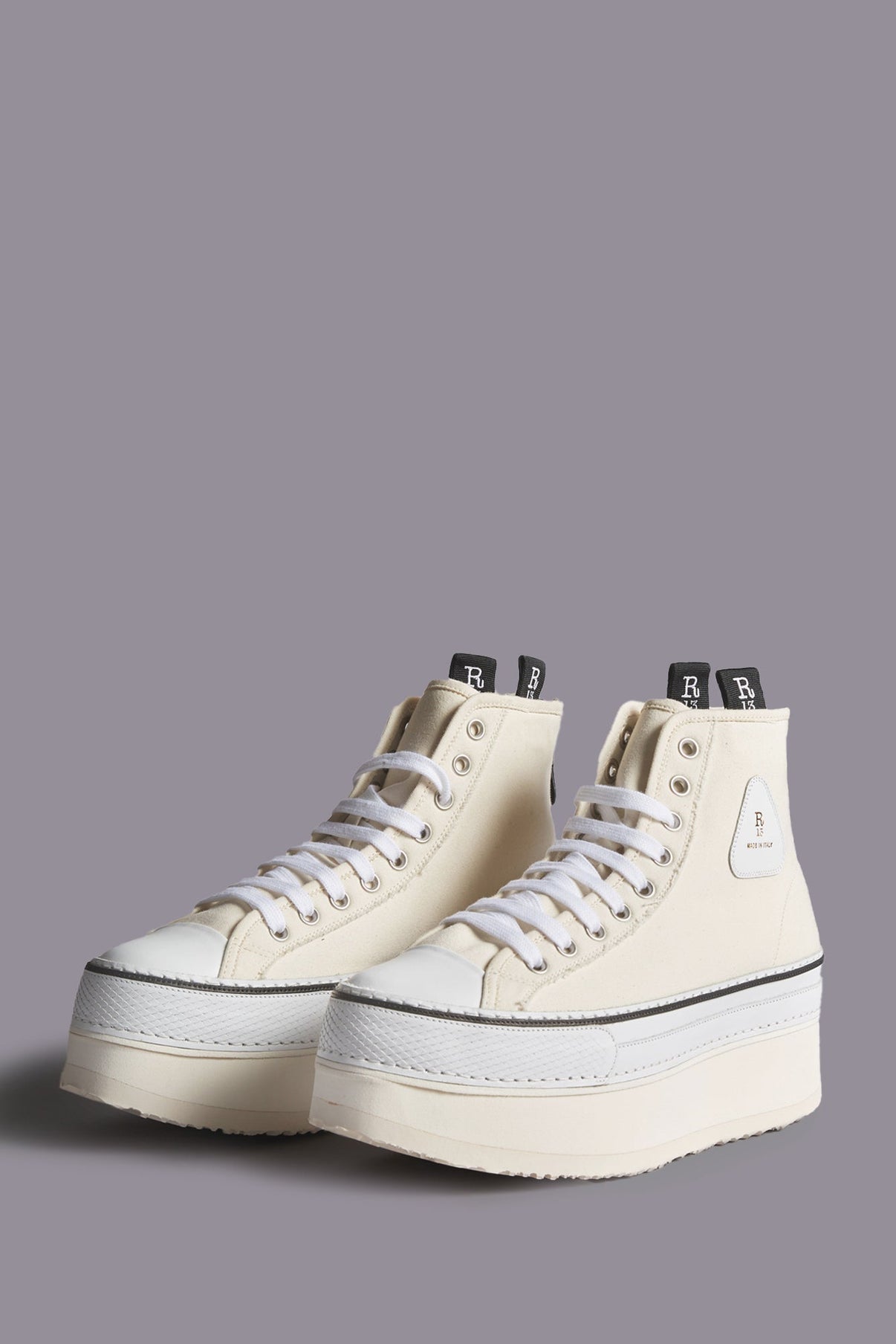 COURTNEY PLATFORM HIGH TOP SNEAKER - ECRU – R13