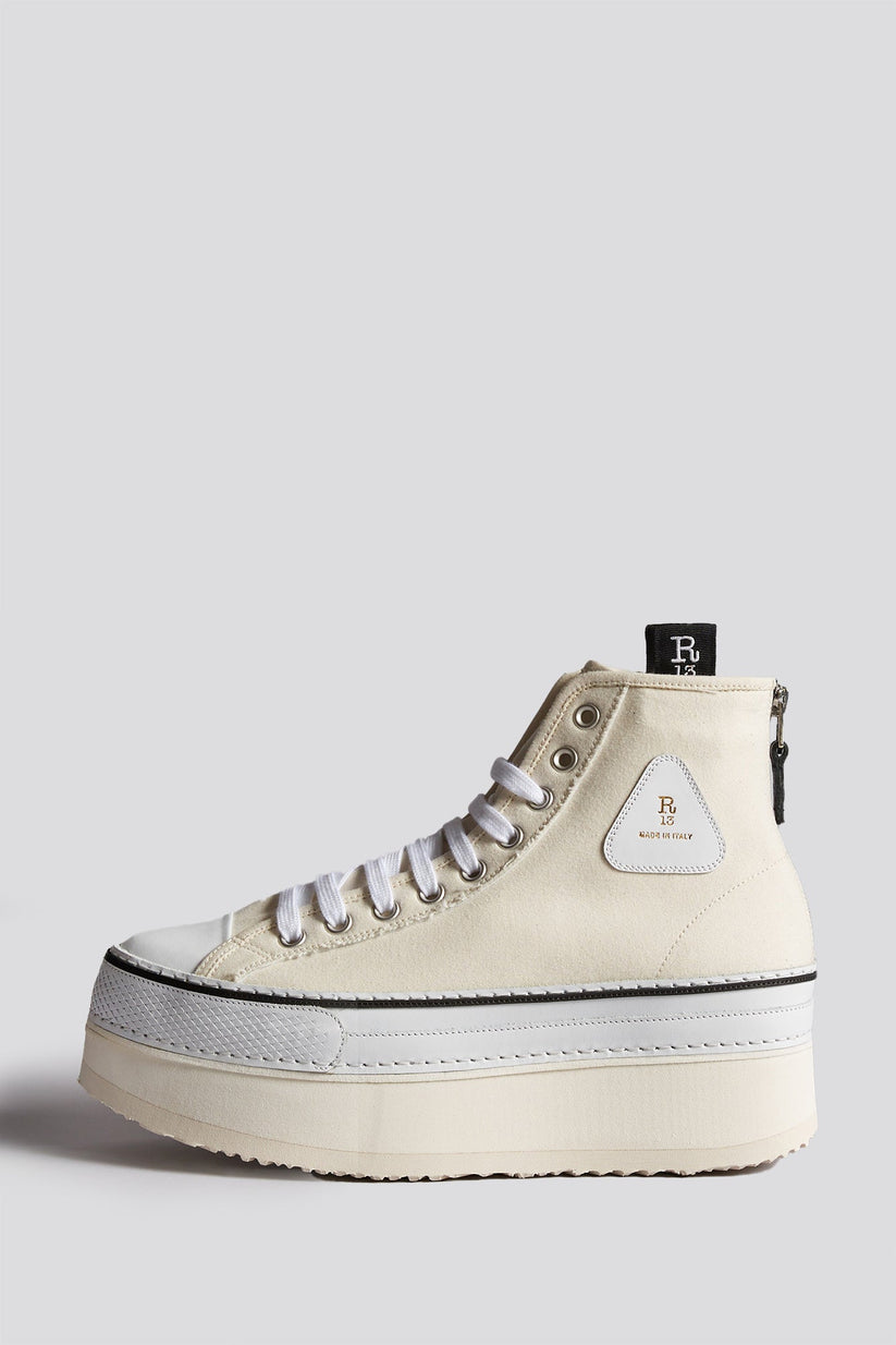 COURTNEY PLATFORM HIGH TOP SNEAKER - ECRU – R13
