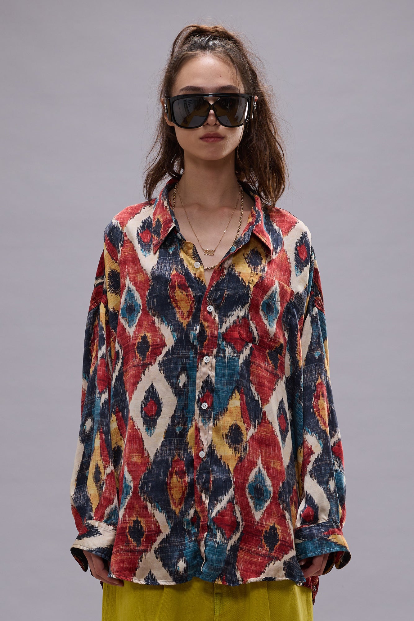 DROP NECK SHIRT - RED MULTICOLOR - R13