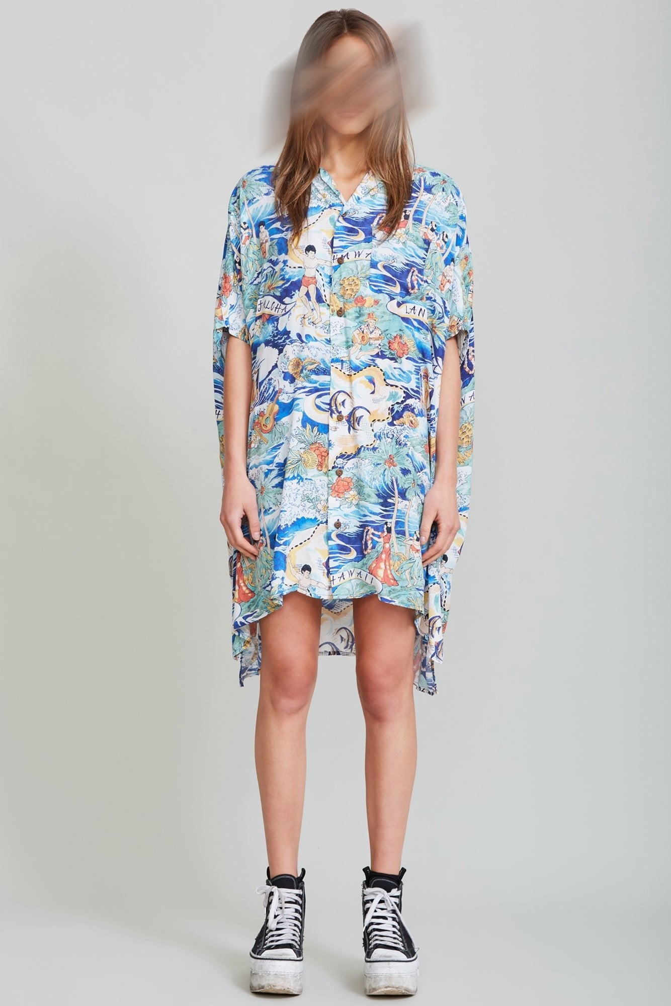 Oversized Boxy Hawaiian Dress | R13 Denim Official Site