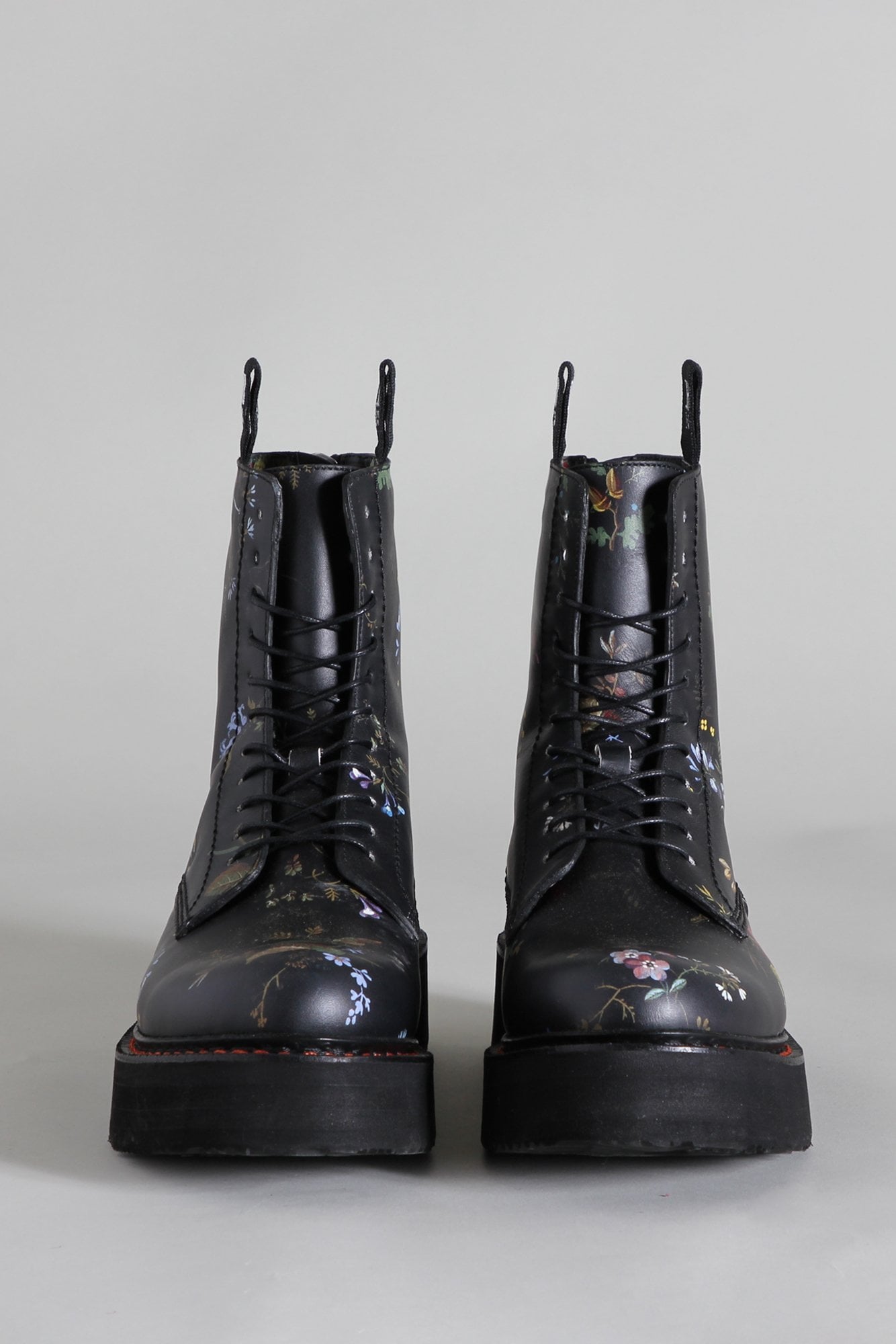 SINGLE STACK BOOT - BLACK FLORAL – R13